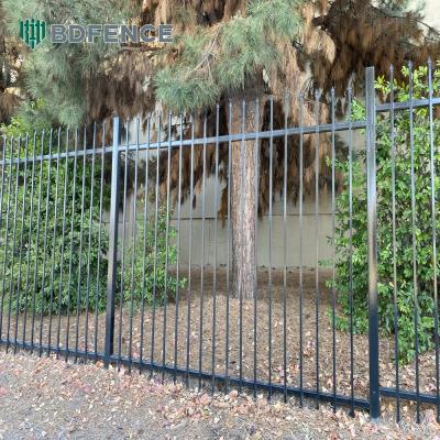 China Black Powder Coated Aluminum Tubular Fence Panels with Spear Pickets 1.8x2.4m for sale