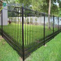 China Galvanized Steel Tubular Fence Panel 6x8ft Spearhead Top Powder Coated ISO9001 for sale