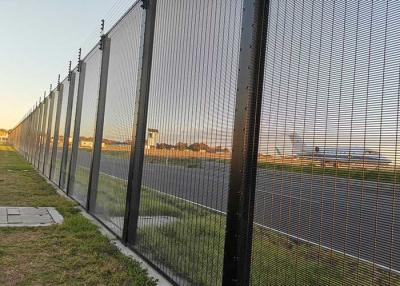 China H Post Powder Coating 76.2×12.6mm Airport Security Fencing with Anti-Climb Mesh and 10-Year Guarantee for sale