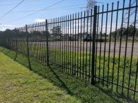 China Steel Tubular Fencing Panel 1.5m High Bow Top Powder Coated Security Railings for sale
