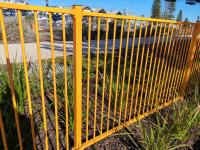 China Galvanized Steel Picket Fence Panel 1.8x2.4m Black Wrought Iron Garden Fence for sale
