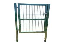 China Stock 1m Farm Fence Gate 3D Welded Mesh Panel 1000x1000mm Green Powder Coated for sale
