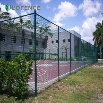 China Galvanized Steel Chain Link Fence Basketball Court 10ft Height 50mm Mesh for sale