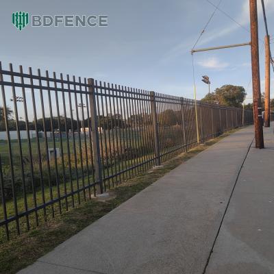 China Modern Tubular Steel Fence Sleek Design 1.5m Height Powder Coated Hot Dipped Galvanized for sale