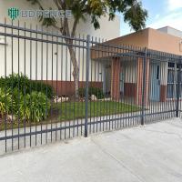 China Eco Conscious Green Tubular Steel Fence 1.8m Height 2.0m Width Recycled Steel for sale