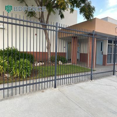 China Eco Conscious Green Tubular Steel Fence 1.8m Height 2.0m Width Recycled Steel for sale