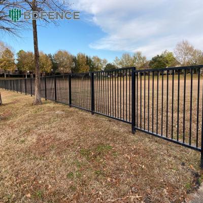 China Metallic Finish Tubular Steel Fence 1.5m-2.4m Height Hot Dipped Galvanized Security Fence for sale