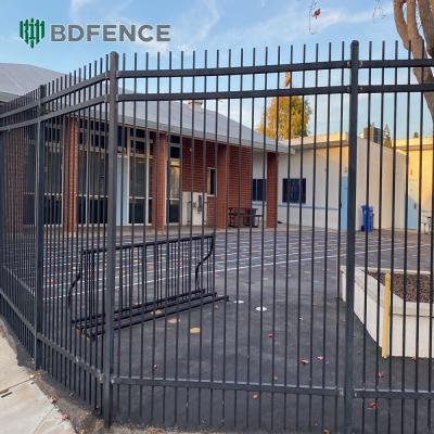 China Rustic Tubular Steel Fence 2m Height Weathered Finish Durable Farm Fencing for sale