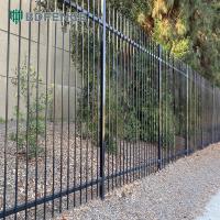 China Flood Resistant Tubular Metal Fence Waterproof Base 1.5m 2.0m Height Hot Dip Galvanized for sale