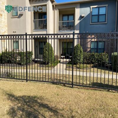 China Sandblasted Tubular Steel Fence Anti-Fingerprint 1.5m-2.4m Height Customizable for sale