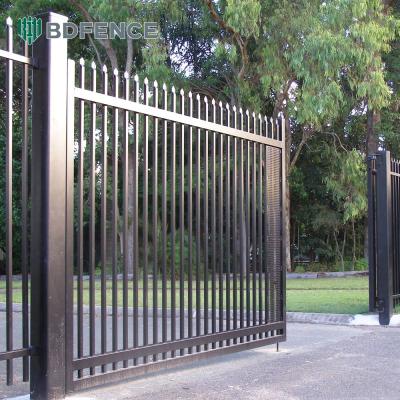 China Steel Tubular Fencing 2000mm Width 1800mm Height Hot Dip Galvanized for Garden Villa for sale