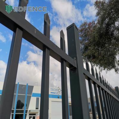 China Customizable Tubular Steel Fence Panels 1200x2400mm Powder Coated Corrosion Resistant Outdoor Security for sale