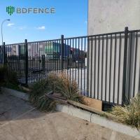 China Customizable Tubular Steel Fence Panels 1200x2400mm Powder Coated Corrosion Resistant Outdoor Security for sale