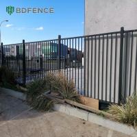 China Customizable Tubular Steel Fence Panels 1200x2400mm Powder Coated Corrosion Resistant Outdoor Security for sale