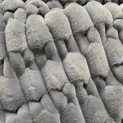 China Grey Pink Fluffy Fabric For Stuffed Animals for sale
