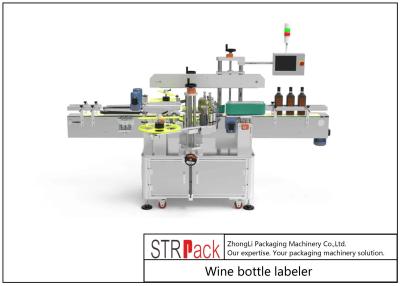 China Two Sides Servo System Wine Bottle Labeler Opaque / Transparent Label for sale