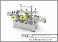 China 180pcs/Min Bottle Labeling Machine For Front Back Neck Surface Three Stickers for sale