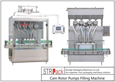 China 4 Head Cam Rotor Pump Filling Machine For Chunk Paste for sale