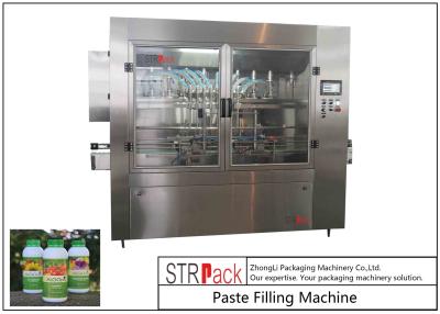 China Linear 8 Heads Auto Liquid Filling Machine For Chemicals / Fertilizer / Pesticide for sale