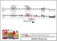 China Agro Chemical Bottle Filling Line / Stable Performance Pharmaceutical Liquid Filling Machines Line for sale