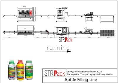 China 250ML-5L Pesticide Liquid Filling And Capping Machine Line Stable Anti Corrosive for sale