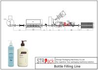 China Cream Filler Paste Bottle Filling Line With 10 Nozzles Volumetric Piston Filling Machine for sale