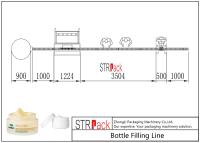 China Face Cream Jar Filling Line / Paste Piston Filling Machine Line With Touch Screen Control for sale