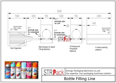 China High Performance Bottle Filling Line / Aerosol Paint Can Filling Machine Line for sale