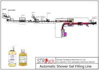 China Turntable Feeding Bottle Filling Line High Accuracy For Shower Gel Body Cream for sale