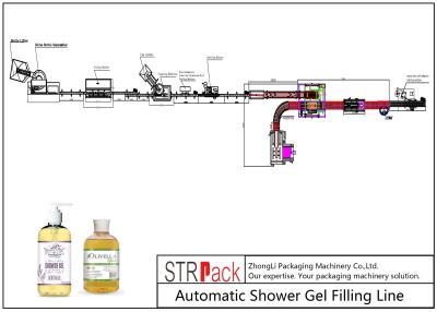 China Turntable Feeding Bottle Filling Line High Accuracy For Shower Gel Body Cream for sale