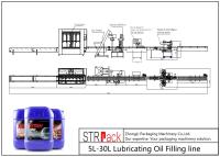 China Lubricating Oil Automatic Filling Line 5L - 30L Net Weigh Filling Machine for sale