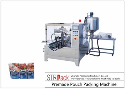 China 300ml-3L Liquid Premade Pouch Packing Machine For Doypack Bag 1.5 KW Power for sale