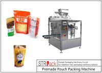 China Automatic Tomato Paste Packing Machine Doypack Pouch Rotary Packing Machine With PLC Control for Liquid Food Packaging for sale