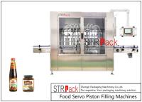China Servo Motor Driving Linear Piston Filling Machine For Shiitake Mushroom Sauce for sale