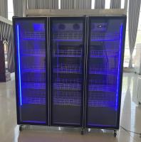 China Air Cooled Glass Door Vertical Upright Drink Beer Wine Refrigerator Cabinet Chiller for sale