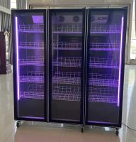 China Air Cooled Glass Door Vertical Upright Drink Beer Wine Refrigerator Cabinet Chiller for sale
