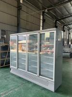China OEM Supermarket Beverage Refrigerator with Multi-climate Cooling and White Glass Door for sale