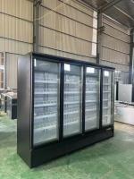 China OEM Supermarket Beverage Refrigerator with Multi-climate Cooling and White Glass Door for sale