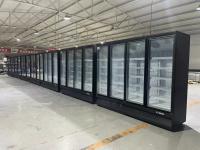 China OEM Supermarket Beverage Refrigerator with Multi-climate Cooling and White Glass Door for sale