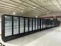 China Beverage Refrigerator with Double-Temperature Air-Cooled Glass Door and Painting Steel for sale
