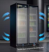 China Weight KG 95-160kg Glass Wine Display Cooler with Double Doors and Air Cooling System for sale