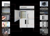 China Stainless Steel Commercial Kitchen Upright Freezer with 5cm Foam Layer Thickness for sale