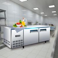 China Stainless Steel Kitchen Chillers Under Counter Refrigerator with Chilling and 2 Doors for sale