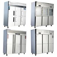 China Commercial Kitchen Six-Door Glass Cooler with Stainless Steel Refrigerator Solutions for sale