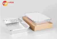 China Disposable Tin Foil Trays Food Packaging Aluminium Container Disposable Aluminum Tray With Plastic Lid for sale