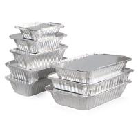 China Disposable Food Grade Aluminum Foil Pan 300ml Rectangular Container for sale
