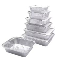 China Disposable Food Grade Aluminum Foil Pan 300ml Rectangular Container for sale