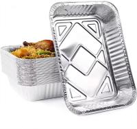 China 8.6 X 6.6 Inches Deep Pan Disposable Takeaway Reusable Aluminium Foil Container Tray for sale