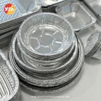 China 1L Round Aluminum Pans Shallow Aluminium Foil Pan Round Container Tray for sale