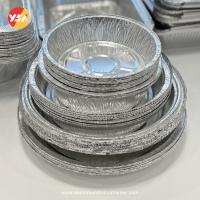 China 1L Round Aluminum Pans Shallow Aluminium Foil Pan Round Container Tray for sale
